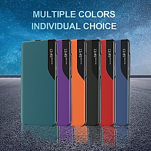 CCasualL for Oppo Reno2 Z Phone Case, Slim Design Clear View Luxury Side Protective Magnetic Closure w/Kickstand Compatible Flip Cover Oppo Reno2 Z-Blue