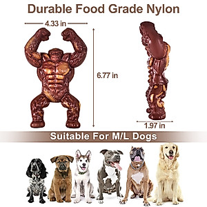 PETSTA Indestructible Dog Toys for Aggressive Chewers, Extreme Tough Dog Toys for Large Dogs, Real Beef Flavored, Dog Bone for Medium/Large Dogs Breed, Gifts for Dogs