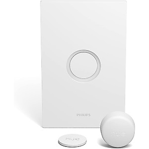 Philips Hue Wireless Smart Light Switch Button, White - 1 Pack - Portable and Battery Powered - Smart Home Control - Requires Hue Bridge - Easy, No-Wire Installation