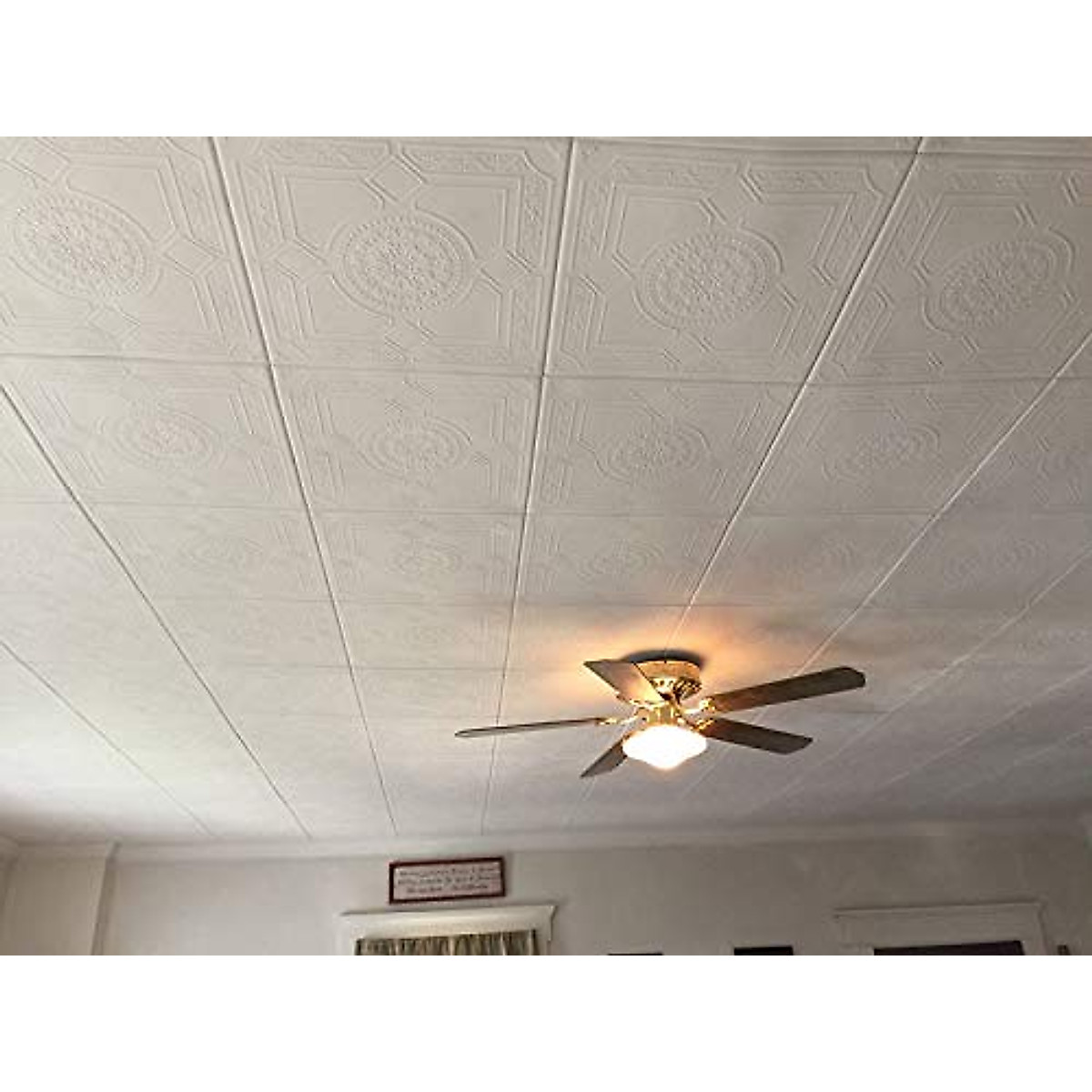 A La Maison Ceilings R30 Kensington Gardens Foam Glue-up Ceiling Tile (256 sq. ft./Case), Pack of 96, Plain White
