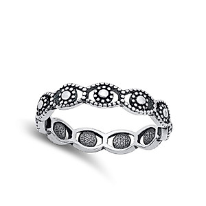 Bali Bead Sun Halo Ring New .925 Sterling Silver Band Size 9