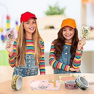 goremote Washi Tape Set Cute Animal Washi Tape for Kids, DIY Crafts Washi Tape Kit for Gift Wrapping Scrapbooking Supplies Bullet Journals Planners Party Decorations with Gift Card for Classroom