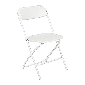 Flash Furniture Hercules™ Series Plastic Folding Chair - White - 10 Pack 650LB Weight Capacity Comfortable Event Chair-Lightweight Folding Chair