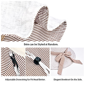 SOMALER Sun Hats for Women Roll-up Wide Brim Summer Beach Hat Foldable Floppy Cotton Hat