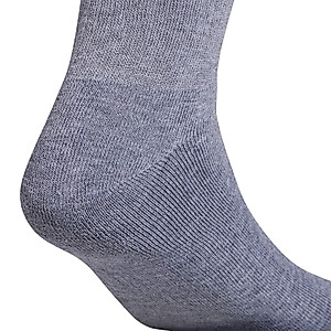 adidas Originals Trefoil Crew Socks (6-Pair), Heather Grey/Black/White, Large