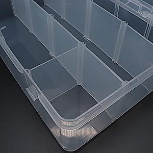 Xiaoyztan 12 Grids Adjustable Hard Plastic Component Case with Removable Dividers for Items Organizing Storing