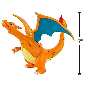 Pokemon Charizard 7-inch Deluxe Feature Figure - Interactive Plus 2-inch Pikachu with Launcher