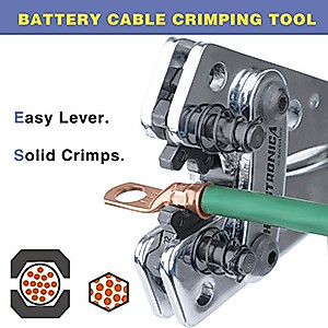 haisstronica Battery Cable Lug Crimping Tools-Wire Crimper Tool,AWG 10 8 6 4 2 1 Battery Terminal Crimper for Heavy Duty Wire Lugs,Battery Terminal,Copper Lugs Terminals