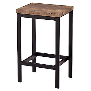 Merax 4-Piece Counter Height Extra Long Dining Table Set with 3 Stools and Side Table with Footrest Pub Kitchen Set (Brown)