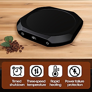 Mug Warmer for Desk - 36W Smart Coffee Cup Warmer with Timer, Auto Shut Off, 3 Heat Settings, Keep Your Coffee Warm for Office Hours,Perfect Coffee Gifts (Black)