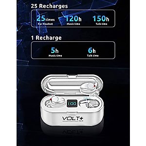 VOLT PLUS TECH Wireless V5.3 Bluetooth Earbuds for Samsung Galaxy S20/FE/Ultra/S20+/5G/Fan Edition/Plus with LED Display, Mic and 8D Bass, F9 TWS and IPX7 Waterproof/Sweatproof with 2000mAh PowerBank