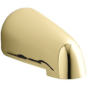 Kohler K-373-S-PB 4 5/8" Wall Mount Non-Diverter Bathtub Spout Brass