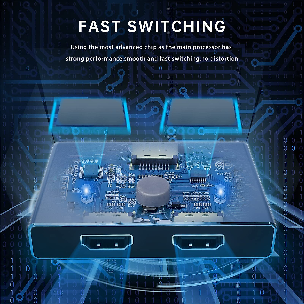 AAXY HDMI Switch 4k 120hz, Ultra Hd 8k High Speed 48gbps, HDMI 2.1 Directional Button Switch, 2 in 1 Out Supports 3D 8K@60Hz 4K@120Hz, Compatible for PS5 PS4 Projectors Monitor Blu-ray Player Xbox