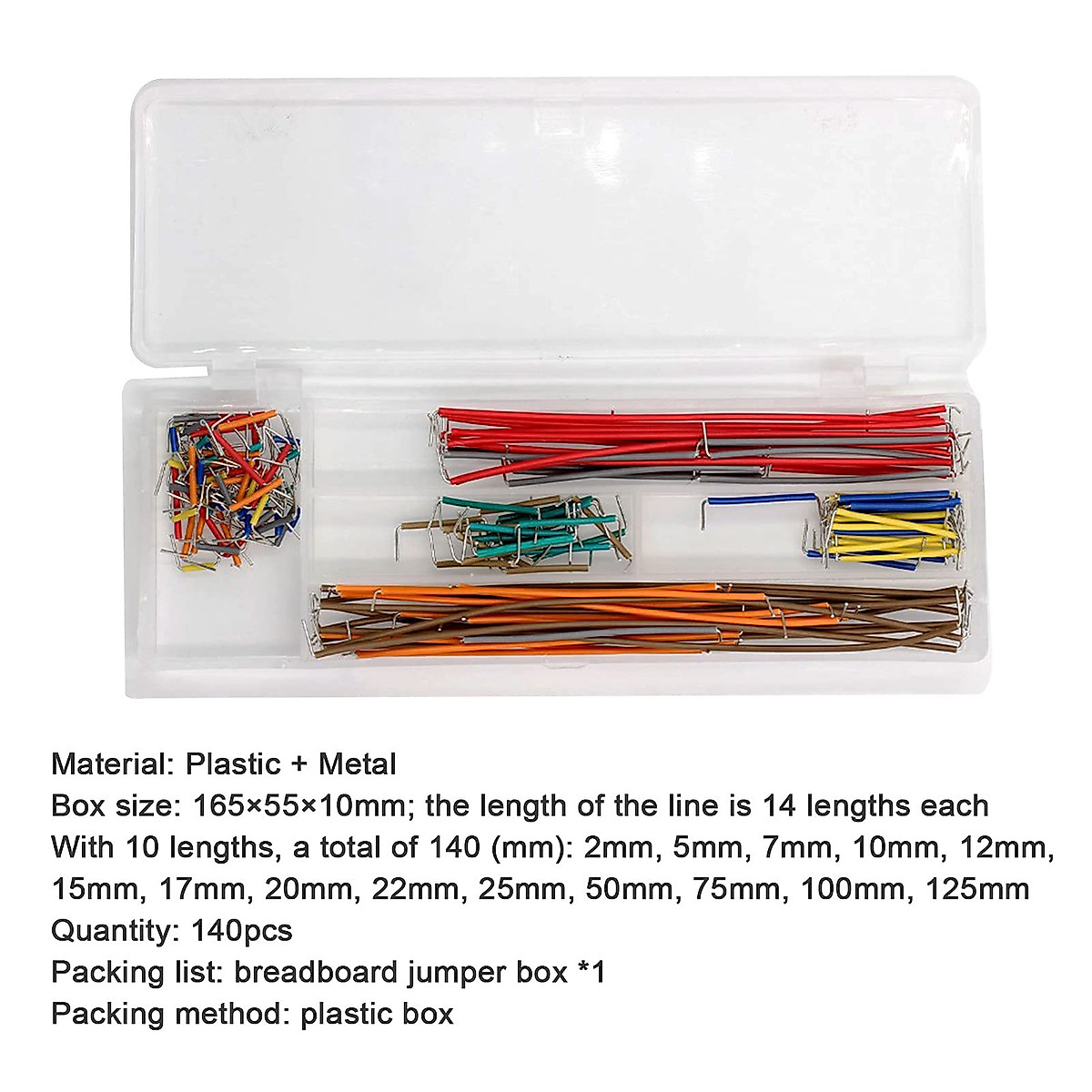 qiguch66 140Pcs Breadboard Jumper Cable Kit U Shape Solderless Wires 14 Lengths Jumper Wires for Circuits Connecting