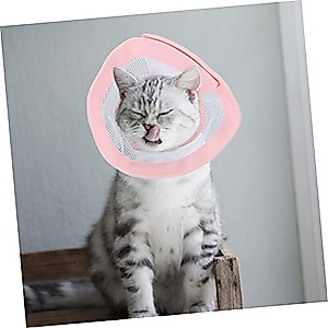 Yardwe 2pcs Compound Cone Collar Bonsai Tree for Aquarium Tank After Surgery Cat Collar Cats Supplies Soft Recovery Collar for Cats Cat Cone Cat Supply Cat Neck Circle PVC Pet Pink Pillow