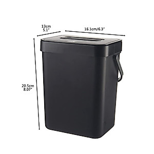 Zerodis Kitchen Compost Bin, Easy Food Waste Bin for Kitchen with Handles Countertop Compost Bin Kitchen Food Scrap Pail Bucket Hanging Small Trash Can with Lid for Cupboard