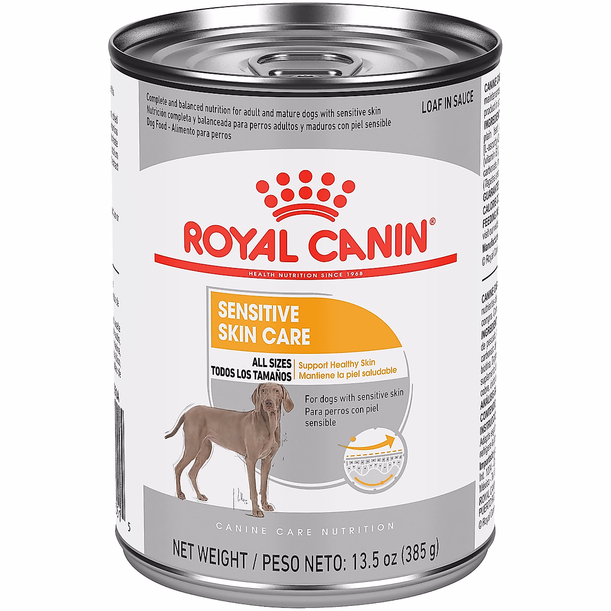 Royal Canin Sensitive Skin Care Loaf in Sauce Wet Dog Food, 13.5 oz can (12-Count)