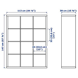 IKEA Kallax Shelf Unit with 4 Inserts White 792.782.50 Size 57 7/8x44 1/8 "