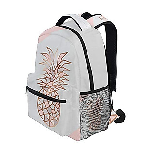 senya Pink Pineapple Backpack School Bag Travel Rucksack for Students Teen Girls