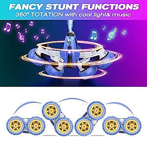 AEROQUEST Remote Control Car - Double Sided RC Stunt Car, 360°Rotating 4WD Off-Road RC Cars with Headlights& Music 2.4Ghz Indoor/Outdoor Rechargeable Toy Car for Boys Age 3-7 8-12 Birthday Xmas Gift