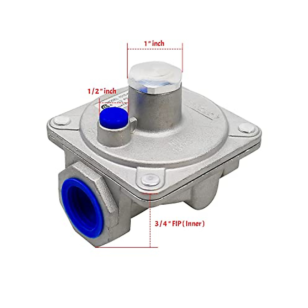 Natural Gas Pressure Regulator, Propane Regulator with 3/4" FNPT Thread 1/2 PSIG Inlet Pressure 4"-10" WC Outlet Pressure, Lp Gas Regulators for Natural Gas and Propane
