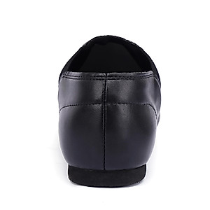 Linodes PU Leather Jazz Shoe Slip On Dance Shoes for Girls and Boys (Toddler/Little Kid/Big Kid)-Black-1.5M-Little Kid