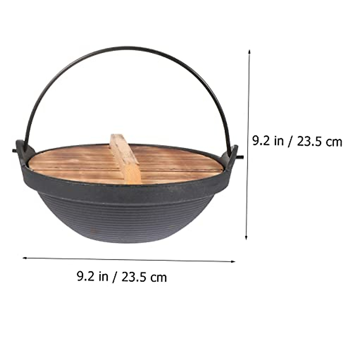 Camping Hanging Pot 2pcs Cast Iron Pan Korean Pots for Cooking Korean Hot Pot Sukiyaki Pot Asian Chinese Wok Camping Pot Cookware Hot Pot Cast Iron Pot High Temperature Pot Asia