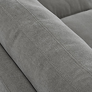 BSYEIO 111.4" Modern Sectional Sofa Couch for Living Room L-Shape Sofa Couch with Curved Chaise, Upholstered 3-Seat Sofa Couch Fabric Couch Set for Apartment Office Grey