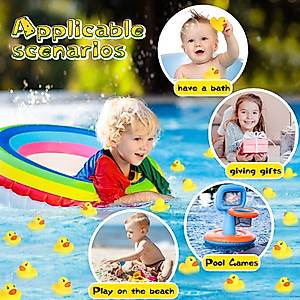 GADIEDIE Rubber Duck 50 Pack Mini Rubber Ducky Float Ducks Baby Bath Toy, Great for Jeep Ducking, Shower, Birthday Party, Carnival Game Gift(1.6"x 1.5" x 1.2")