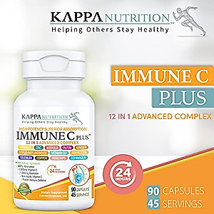 (90 Capsules), Quercetin 1,000mg, Vitamin C 1,000mg, Zinc 50mg, Vitamin D3 5,000iu, Selenium, Copper, Acerola, Ginger, Rutin, Bitter Orange, Rose Hips, Echinacea, Immune C Plus, 12 in 1 Immune Support