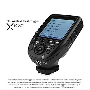 Godox XPro TTL Wireless Trigger,1/8000s High-Speed-Sync,5 Dedicated Group Bottons and 11 Customizable Functions (XPro-C Compatible with Canon)