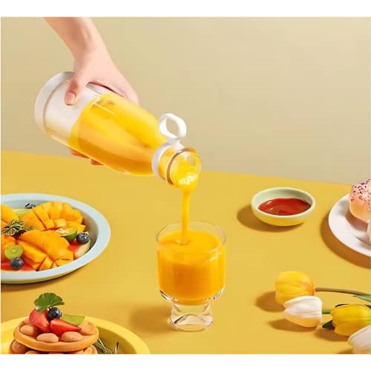 blender portable,fresh juice blender,personal blender (350ml, Deluxe (white))