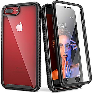 IDweel iPhone 8 Plus Case, iPhone 7 Plus Case, Full-Body Durable Shockproof Case with Build in Screen Protector Heavy Duty Shock Resistant Hybrid Rugged Cover for iPhone 8 & 7 Plus 5.5 Inch (Black)