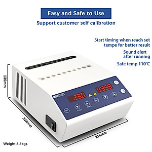 ONiLAB Gel Heating Machine with Heating and Cooling Modes,4x5ml,16x 1ml-2.5ml Holes, PRP PPP Gel Maker Heater with Timer 0-99min59s or Continuous Mode, 2 Stored Programs,10-90℃,260W,110V