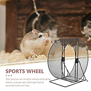 UKCOCO Hamster Exercise Wheel- Metal Hamster Wheel Hamster Running Wheel, Wire Mesh Gerbil Wheel Hamster Toy with Bracket, Silent Jogging Wheel for Hamsters Squirrel