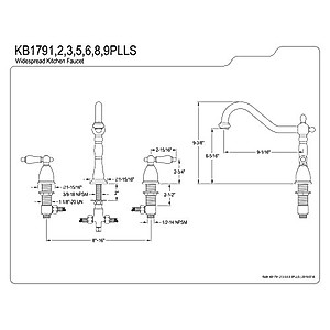 Kingston Brass KB1791PLLS Heritage 8-Inch Centerset Kitchen Faucet, Polished Chrome