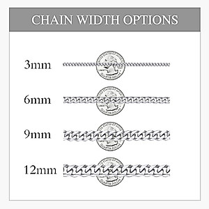Stainless Steel Chains for Women Necklace 6mm Choker Curb Chain Length 14inch