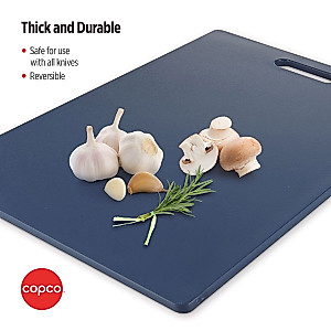 Copco Extra Large Plastic Cutting Board, 12x18-Inch, Steel Blue