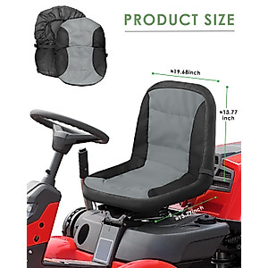 PACETAP Riding Lawn Mower Seat Cover with Waterproof Cover, Durable Polyester Universal Lawn Mower Seat Cover Compatible with John Deere, for Craftsman, for Cub Cadet, for Kubota (Splicing,Medium)