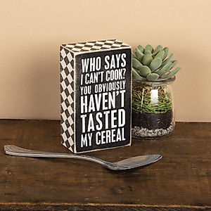 Primitives by Kathy 23265 Diamond Print Trimmed Box Sign, 3 x 5-Inches, Cereal