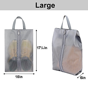Fixwal Shoe Bag for Travel, Waterproof Travel Shoe Bag for Packing, Travel Shoe Bags for Packing, Translucent Shoe Bag for Men and Women, Large, Grey