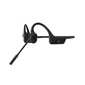 SHOKZ (AfterShokz OpenComm - Bone Conduction Open-Ear Stereo Bluetooth Headset with Noise-Canceling Boom Microphone - Wireless Headset for Mobile Use, with Bookmark