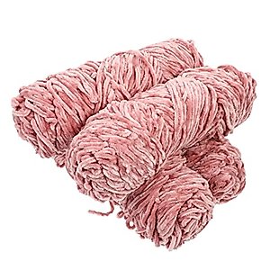 COHEALI 4pcs Colorful Gold Velvet Yarn Wool Yarn Knit Sweater Scarf Crocheting Supplies Crochet Thread Sewing DIY Wool Yarn Crochet Cotton Yarn Chenille Colorful Gold Velvet Pink Self Made