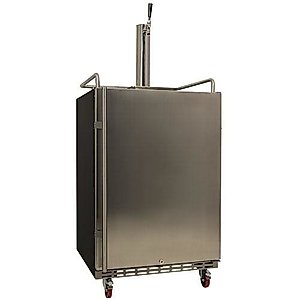 EdgeStar KC7000SS Full Size Built-In Tower Cooled Kegerator - Black and Stainless Steel