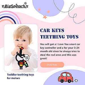 BIGSPINACH Baby Teething Keys Toys 6 to 12 Months,Gothic Car Keys Baby Teether Combo Set,Car Key Remote Toy Controller for Toddler(Gothic) (Gothic, Black)