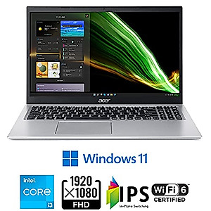 Acer Aspire 5 A515-56-33C0 Slim Laptop | 15.6" Full HD IPS Display | 11th Gen Intel Core i3-1115G4 Processor | 4GB DDR4 |128GB NVMe SSD | WiFi 6 | Backlit Keyboard | Windows 11 Home in S Mode