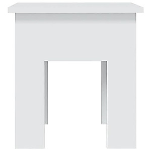 QJBSAVVA Coffee Table White 15.7"x15.7"x16.5" Engineered Wood,Floor Standing Table Table for Living Room Cocktail Table Suitable for Meeting Rooms, Reception Rooms, Offices