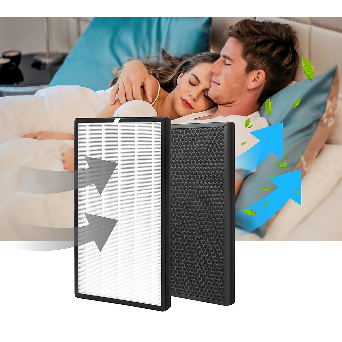 FCFMY Replacement Filter For HSP003 Dual Filtration HEPA Air Cleaner Purifier,2-in-1 Filter Includes H13 True HEPA & Activated Carbon Filter,Pack-of-2