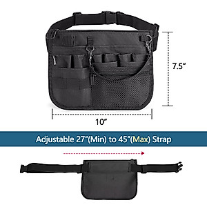 Damero Nurse Fanny Pack, Nurse Waist Bag with Tape Holder, Nurse Tool Belt for Stethoscopes, Bandage Scissors and Other Medical Supplies, Black