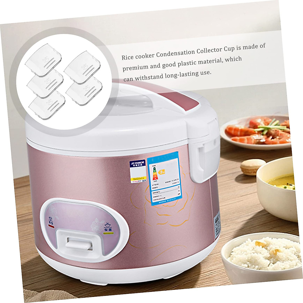 DOITOOL 5pcs Rice Cooker Water Box Clear Drinking Glasses Plastic Water Glasses Condensation Water Collector Rice Cooker Supplies Plastic Condensation Collectors Condensation Boxes Cups